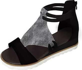 Generic Sandales d&eacute;t&eacute; plates pour femme - &Eacute;l&eacute;gantes - Antid&eacute;rapantes - Bout rond - Bottes r&eacute;tro - Sandales &agrave; talons ouverts - Sandales pour femme - Sangle &agrave; b