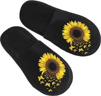 Generic Chaussures De Maison Papillon Tournesol Intérieur Et Extérieur Chaussures Unisexes Pantoufle Fête Pantoufles Pour Voyages Chambre À Coucher L
