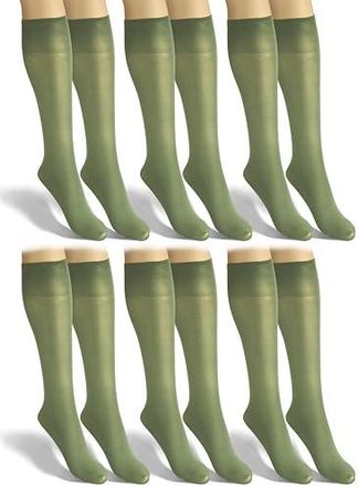 Sesto Senso 6 Paires Chaussettes Montantes Genoux Femme 40 DEN Mi-Bas Smeraldo