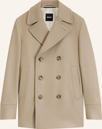 HUGO BOSS Mantel H-Hyde-Pcoat-234 Slim Fit beige