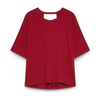Fiorella Rubino Jersey-T-Shirt mit Cut-Out - - Tops - Damen - Rot - L