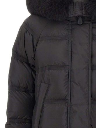 Peuterey Quilted Fur-Trimmed Down Jacket - Black