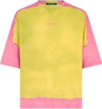 Roberto Cavalli Homme, Tops, Jaune, Taille: XL T-shirt Color-block