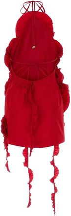 Blumarine Ruffled Polyester Dress - Red
