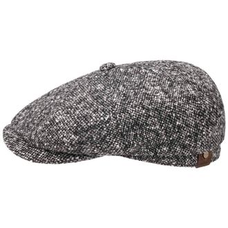 Stetson Hatteras Donegal Schirmm&uuml;tze Damen Herren Made in EU 100% Schurwolle Baumwollfutter Flatcap Herbst Winter schwarz 58 cm