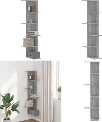 vidaXL Vidaxl - tag&egrave;re dangle murale sonoma gris bois ding&eacute;nierie - &Eacute;tag&egrave;re Murale - &Eacute;tag&egrave;re Dangle - Meuble Mural - D&eacute;coration Murale - Rangement Mural