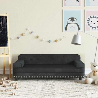 vidaXL Kindersofa Schwarz 90x53x30 cm Samt - Vidaxl