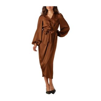 Notre-V Braunes Midi-Kleid f&uuml;r Herbst/Winter - - Dresses - Damen - Braun - XS