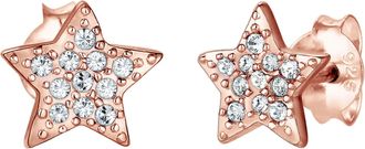 Elli Ohrringe Damen Sterne Astro mit Kristalle in 925 Sterling Silber Rosé vergoldet