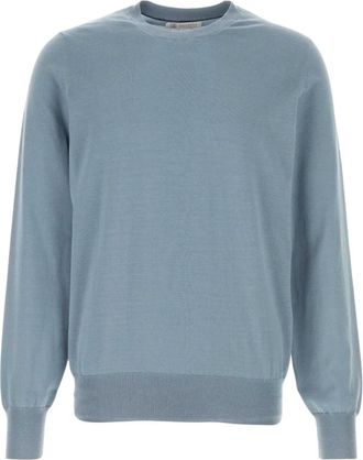 Brunello Cucinelli Homme, Pulls, Bleu, Taille: S Pull l&eacute;ger &agrave; col rond