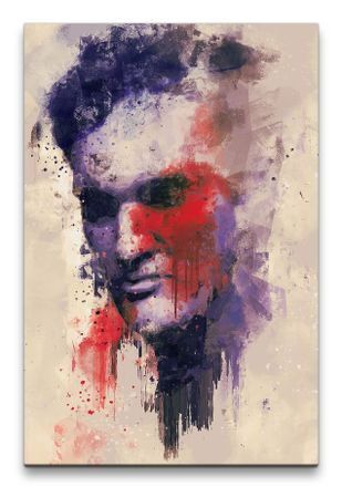 Paul Sinus Art Quentin Tarantino Filmregisseur Porträt Abstrakt Kunst Genie 60x90cm Leinwandbild