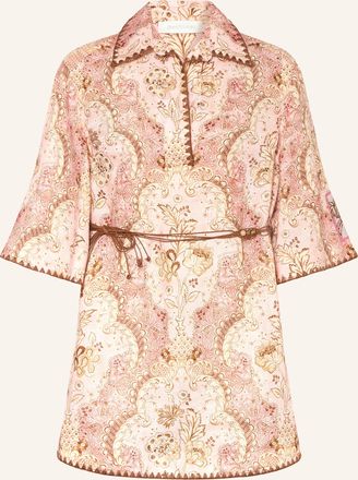 Zimmermann Strandkleid Daylight Aus Leinen Mit 3/4-Arm rosa
