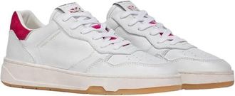 Crime London Timeless Low Top, Chaussures Baskets en cuir, Mode Fashion, Blanc fuchsia, 41 EU