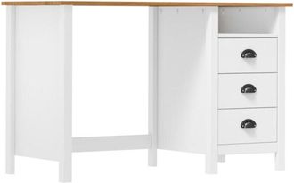 vidaXL Vidaxl - Bureau enfant 120x50x74 cm - 3 tiroirs en pin massif - Design &eacute;l&eacute;gant pour chambre d&eacute;tude - Facile &agrave; nettoyer