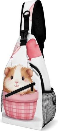 Generic Sacoche Tactique Cochons dInde Ballon L&eacute;ger Sling Sac &agrave; Bandouli&egrave;re Antivol Sac &agrave; Poitrine pour Cyclisme Homme Camping