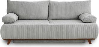 Best Mobilier Canap&eacute; Convertible avec Coffre Cristal en Velours C&ocirc;tel&eacute; - Canap&eacute; Lit - Sofa Gris Clair 3 Places - Salon