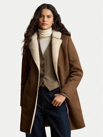Lauren Ralph Lauren Kunstfellmantel 297P04121003 Braun Regular Fit