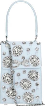 Self Portrait Femme, Sacs, Bleu, Taille: ONE Size Satin Multi Crystal Clutch Bag