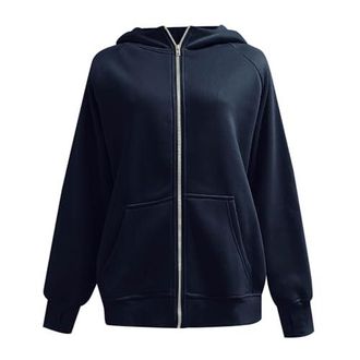 Generic Vestes pour femmes 2026 &agrave; la mode avec fermeture &eacute;clair et poche pour lautomne et lhiver, bleu marine, XXL