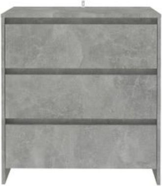 Les Tendances Commode 3 tiroirs en bois Klary 70cm - intemporelle et fonctionnelle-Gris b&eacute;ton