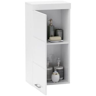 HOMCOM Badezimmerschrank H&auml;ngeschrank Wandschrank Medizinschrank mit T&uuml;r, verstellbaren Ablagen 37,2 x 24,5 x 76,8 cm Wei&szlig;