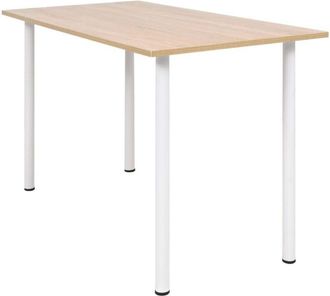 vidaXL Vidaxl - Table de salle &agrave; manger 120x60x73 cm Ch&ecirc;ne et blanc