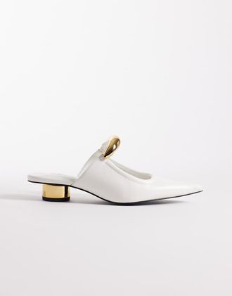 JW PEI Helena - Mules avec finitions m&eacute;talliques dor&eacute;es - Blanc