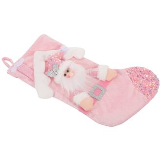 Lurrose Rosa Weihnachtsstr&uuml;mpfe mit Pailletten-Design Cartoon-Motiv f&uuml;r Junge M&auml;dchen Wiederverwendbare Weihnachtsdeko Geschenkt&uuml;te f&uuml;r Baum Party-Dekoration