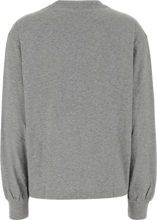 Ganni Womens Basic Cotton Jersey Longsleeve Teddy Forest Paloma Maglie Sweater