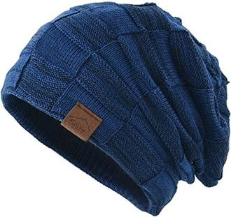 Generic Chapeau dhiver chaud en laine de couleurs m&eacute;lang&eacute;es pour femme avec lumi&egrave;re, bleu, Taille unique