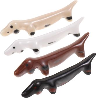 UPKOCH St&auml;bchenhalter aus Keramik in Dackelform, 4 St&uuml;ck, Essst&auml;bchenhalter f&uuml;r K&uuml;che und Tisch, leicht zu reinigen und praktisch