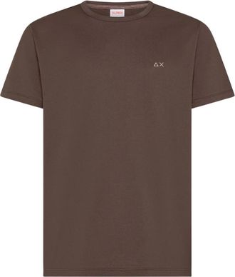 Sun 68 Homme, Tops, Brun, Taille: 3XL T-Shirt Jersey Mercerized S/S