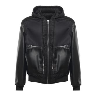 Giuliano Galiano Schwarzer Rei&szlig;verschluss-Kapuzenmantel - - Jackets - Herren - Schwarzk - L