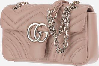 Gucci GG Marmont Nappa Leather Shoulder Bag - Beige