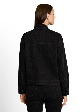 Tom Tailor Jeansjacke Regular im Leo-Look / hemdkragen mit Knopfleiste