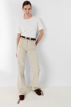 Gerard Darel T-shirt en coton et lurex dor&eacute; - MAVIE - Ecru