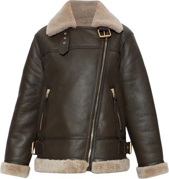 AllSaints Sola Schaffellmantel - - Jackets - Damen - Braun - S
