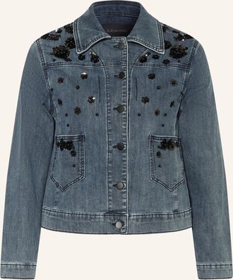Elena Miro Elena Miro Jeansjacke Mit Pailletten Und Schmuckperlen blau