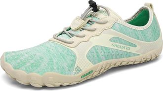 Saguaro Barfuss Schuhe Damen Barfu&szlig;schuhe Herren Outdoor Barfussschuhe Leicht Zehenschuhe Barfu&szlig; Fitnessschuhe mit Breiter Zehenbox Eisblau,Gr.46