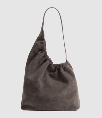 Aesther Ekme Sac Demi Lune Cloud Suede Dark Taupe