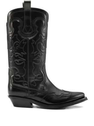 Ganni mid-shaft western boots - Schwarz