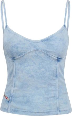 Diesel Femme, Tops, Bleu, Taille: 38 FR Top en jersey effet denim