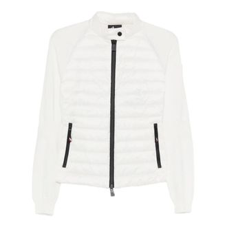Moncler Homme, Vestes, Blanc, Taille: S Logo Motif Cardigan