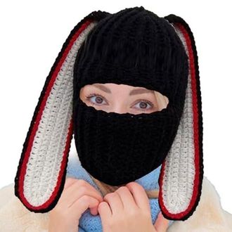 Generic Beanie Chapeaux Mignon Lapin Longues Oreilles, Tricot&eacute; Oreilles de Lapin Chapeau Hommes | Hiver Chaud Cache-Cou Chapeau Lapin Chapeaux Tricot&eacute;s | Mign