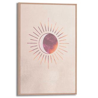 Reinders Gerahmtes Bild, Sun & Moon, Wohnzimmer, Bilder, Wanddeko, Room Decor, MDF, Braun, 30 x 20