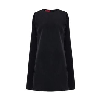 Gucci Schwarzes Wollglockenkleid - - Dresses - Damen - Schwarzk - S