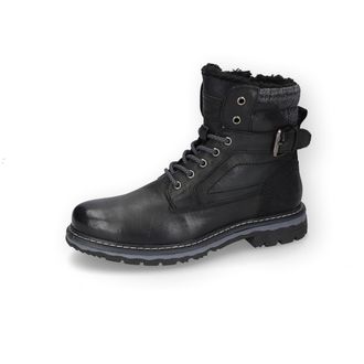 Dockers by Gerli Herren Combat Boots, Männer Stiefeletten,warm gefüttert,Stiefel,Bootee,Booties,halbstiefel,Kurzstiefel,schwarz,41 EU