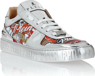 Philipp Plein Mirror Leather Low Top Sneakers Golden Eagle