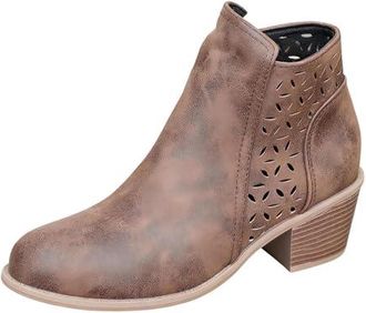 Generic Bottines d&eacute;contract&eacute;es &agrave; talon &eacute;pais pour femme - &Eacute;l&eacute;gantes - Couleur unie - Fermeture &eacute;clair lat&eacute;rale - Antid&eacute;rapantes - Confortables - Pour le trava