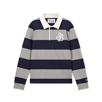 Saint Barth Gestreiftes Logo-Poloshirt - - Tops - Herren - Blau - XL